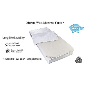 Mattress Topper Sheet Protector Underblanket Extra Thick Mattress pad Cover Woolmark Under Blanket (Full XL 54" x 80" - 140 x 200 cm)