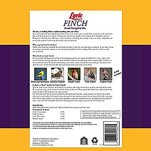 Lyric Finch - Small Songbird Wild Bird Seed - Attracts Goldfinches, House Finches, Purple Finches & More - 5 lb. Bag