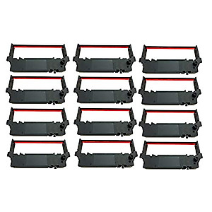 12 PACK SP-700 Ribbon Ink Cartridge Quality BLACK and RED Compatible with STAR Printer RC-700BR, SP700, 712, 742