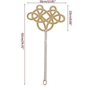 LEJIA Traditional Racket Woven Imitation Rattan Clean Duster Carpet Rug Beater Durable Hand Made for Pet Owner, 62cm/24.41in