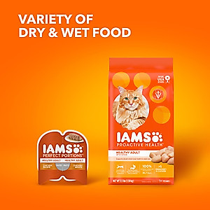 IAMS PROACTIVE HEALTH Adult Healthy Dry Cat Food with Chicken Cat Kibble, 3.5 lb. Bag