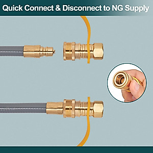 GASPRO Propane to Natural Gas Conversion Kit, Fit for Blackstone 28'' & 36'' Griddles, Tailgater, Rangetop Combo & Single Burner Rec Stove, 3/8" Quick Connect & 12FT Hose