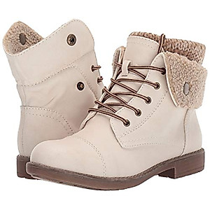 CLIFFS BY WHITE MOUNTAIN Women's Duena Hiking Style Boot, Winter White/Burn/Fab/Fleece, 10 M