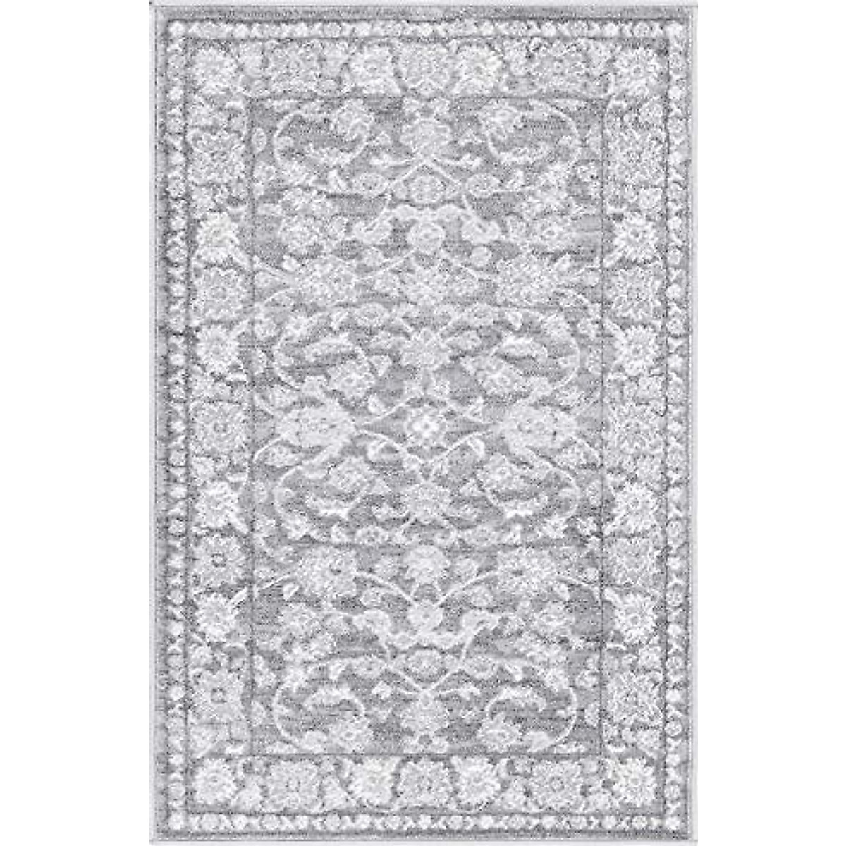 Rugs.com Boston Collection Rug – 3' x 5' Gray Low-Pile Rug Perfect for Living Rooms, Large Dining Rooms, Open Floorplans
