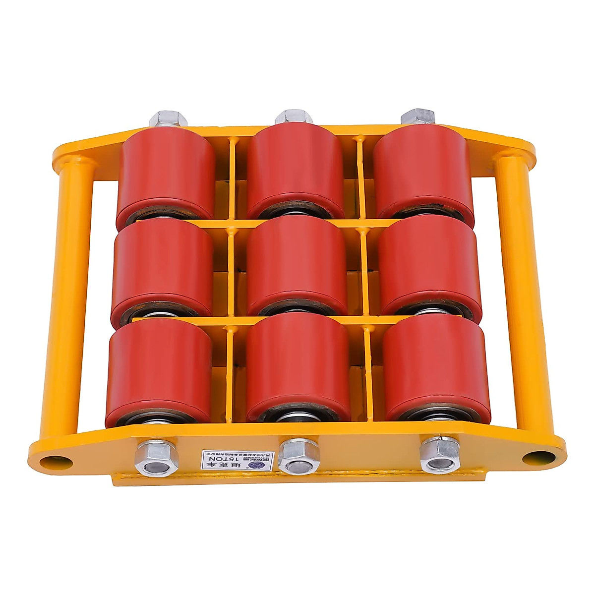 Industrial Machinery Mover Machine Dolly Skate - 4Pcs Heavy Duty Machinery Skates Cargo Mover 9 Rollers 15Ton/33000lbs Machinery Moving Skate with 360° Rotate Cap for Industrial Moving Equipment