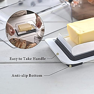 KITCHENDAO Airtight Butter Dish with Lid and Knife Spreader for Countertop and Refrigerator, Keep Butter Fresh, Easy Scoop, Dishwasher Safe, Plastic Butter Keeper Tray for West/ East Coast Butter