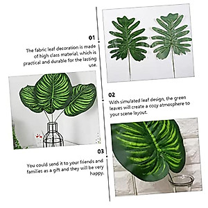Abaodam 2Pcs Simulated Leaves Tropical Palm Leaves Fake Palm Tree Leaves House Plants Artificial Green Plants Faux Plants Greenery Decor Simulation Leaf Tropical Plant Leaves Photo Props