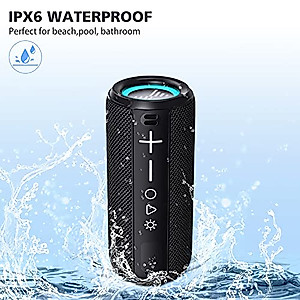 LENRUE Bluetooth Speaker, Portable Wireless Speaker, Waterproof Outdoor Speakers with Light,HiFi Stereo Sound, 24H Playtime,Gift for Men and Woman to Beach,Pool, Bike, Shower