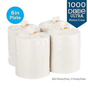 Dixie Ultra 6" Heavy-Weight Paper Plates by GP PRO (Georgia-Pacific), White, SXP6W, 1,000 Count (250 Plates Per Pack, 4 Packs Per Case)