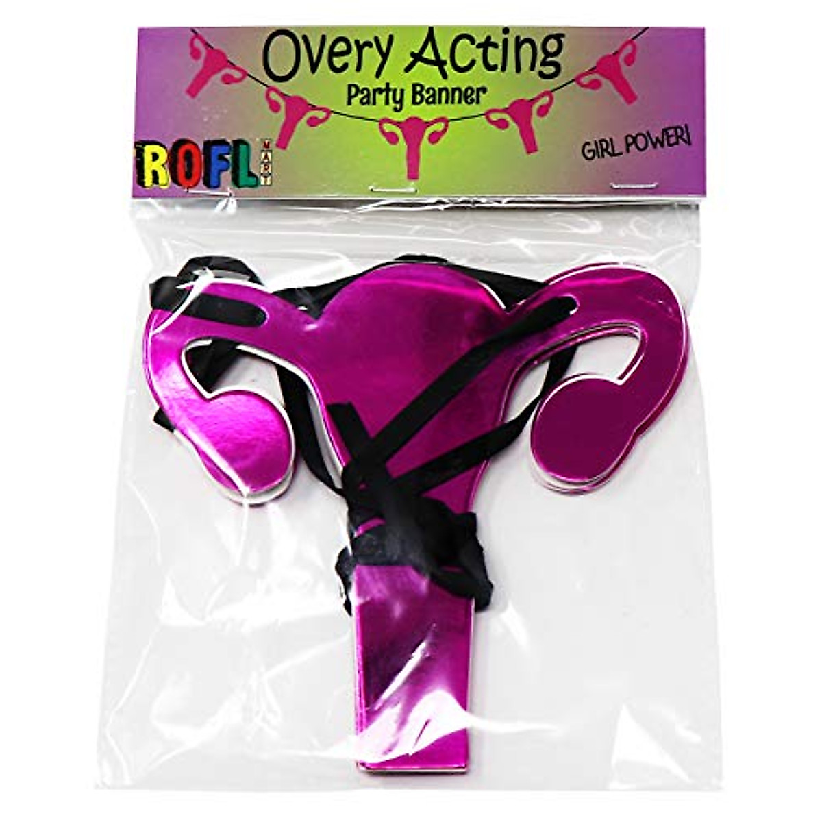 ROFLmart Metallic Pink Uterus Banner Party Decorations
