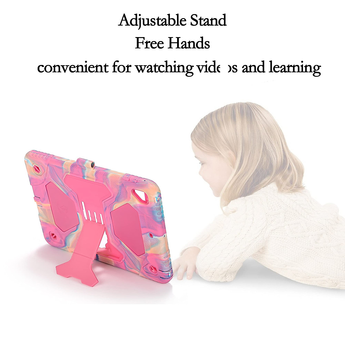 iPad Air 2 Case iPad 6th Generation Case iPad 5th Generation Case Shockproof Case Ultra Slim Lightweight Stand Case for 9.7 inch iPad (Pink)