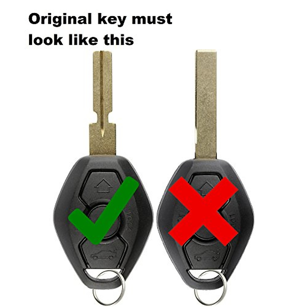KeylessOption Keyless Entry Remote Control Car Key Fob Notch Style Replacement for BMW LX8 FZV