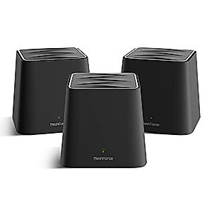 Meshforce Mesh WiFi System M3s Suite (Set of 3, Midnight Black) - Gigabit Dual Band Mesh Network, Wireless Internet System for Home, WiFi Coverage up to 6+ Bedrooms
