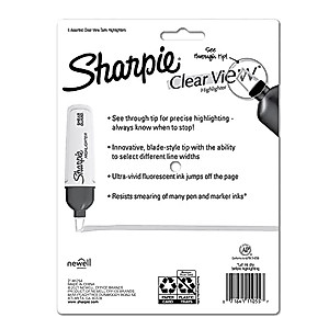 SHARPIE Highlighter, Clear View Highlighter with See-Through Chisel Tip, Tank Highlighter, Assorted, 8 Count