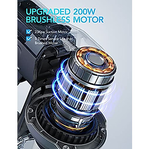 Greenote Cordless Vacuum Cleaner, 23000PA Stick Vacuum 4 in 1, 200W with Dual Digital Motor LED Headlights, 35 Mins Runtime, Handheld Lightweight Vacuum for Home Hard Floor Carpet Pet Car