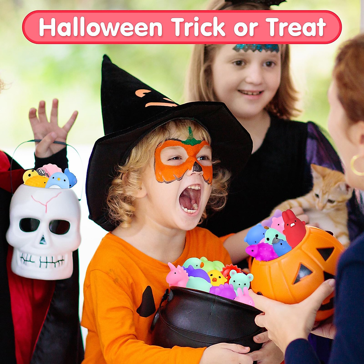 FLY2SKY 45Pcs Mochi Squishy Toys Mini Squishies Kawaii Animal Squishies Party Favors for Kids Cat Panda Unicorn Squishy Novelty Stress Relief Toys Birthday Gifts Goody Bags Class Prizes Pinata Fillers