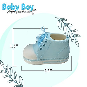 Baby Boy Shoe Personalized Ornament Babys First Christmas Ornament 2022 Blue Booties for New Parents, Birth, Baby Shower, Babys First Christmas Ornament 2022 Can be Personalized - with Gift Box