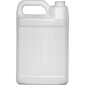 HWL 1-Gallon Plastic F-STYLE Jug (4-Pack) Reusable w/ Shipping Box, Food-Safe, BPA Free | Heavy-Duty HDPE Containers for Water, Sauces, Soaps, Detergents, Liquids | Screw-On Cap