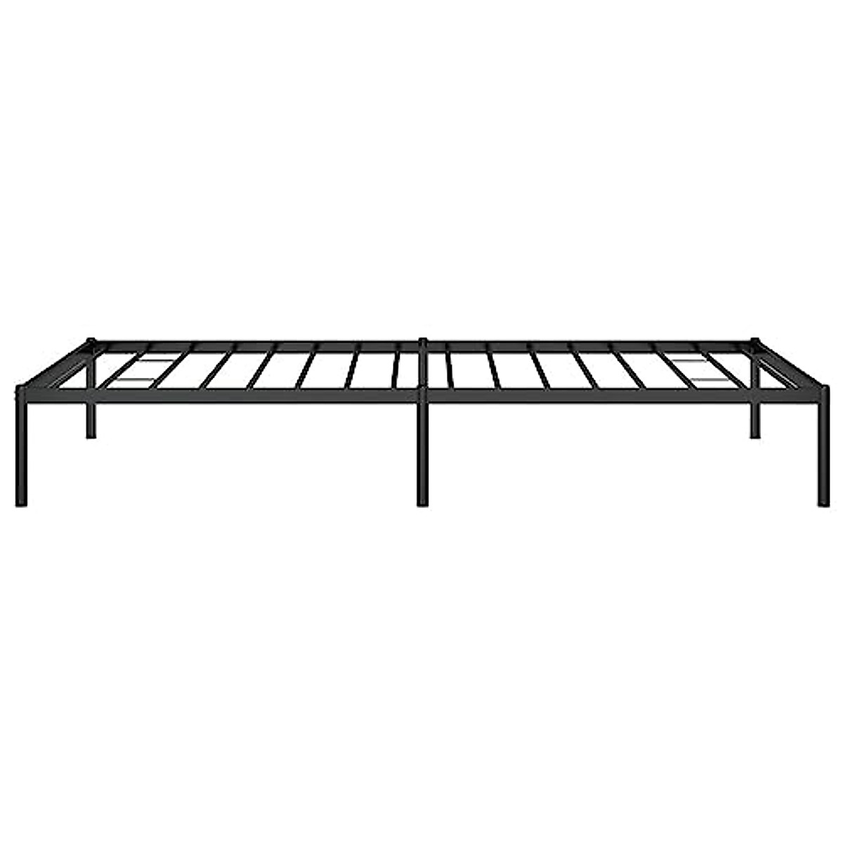 vidaXL Single Bed - Industrial Style - Robust Metal Bed Frame with Metal Slats and Center Legs - Black, Steel, with Extra Underneath Space