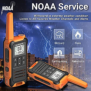 Walkie Talkies for Adults Long Range Baofeng Two Way Radio Hiking Accessories Camping Gear Toys for Kids with Flashlight,NOAA Weather Alert Scan,VOX,22 Channel,Easy to Use(No Battery Charger)