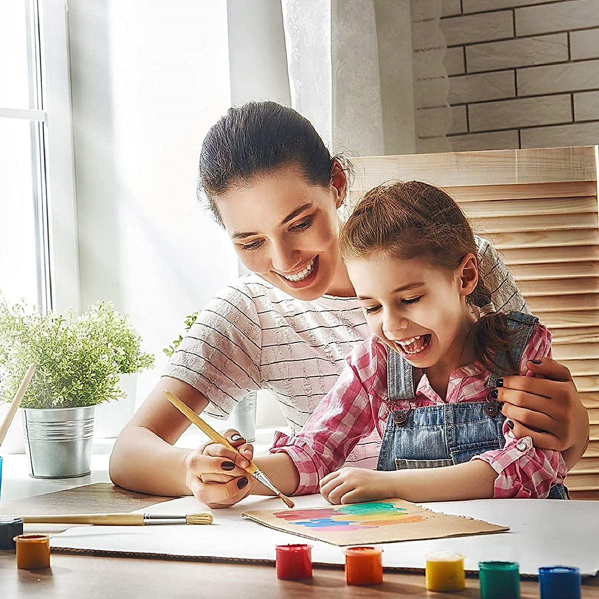 50 Pieces Plastic Mini Containers with Lids, Small Paint Cup, Plastic Mini Paint Containers DIY Craft Storage Containers Craft Paint Cup for Paint Beads Seeds Clay or Others