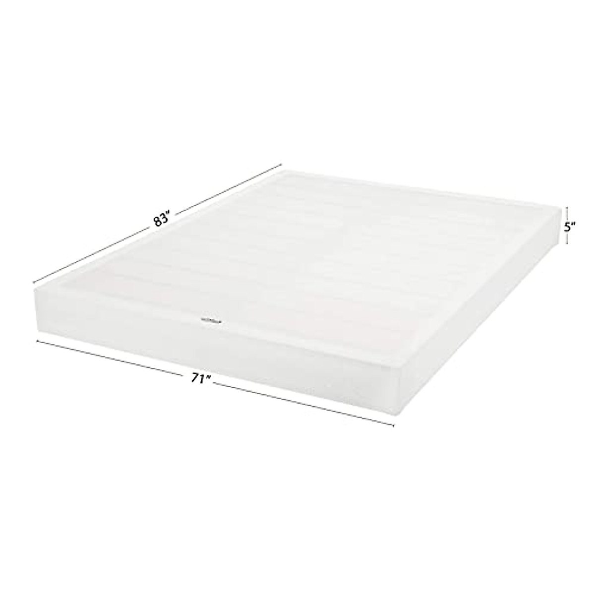 Amazon Basics Smart Box Spring Bed Base, 5 Inch Mattress Foundation, Tool-Free Easy Assembly, California King, White