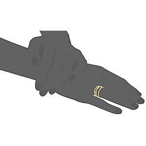 10k Yellow Gold High Polish Diamond-cut Triple Stacked Band Ring (size 6)