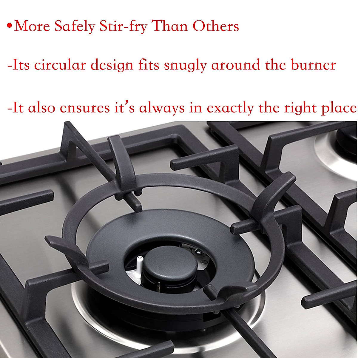 Wok Ring, W10216179 Replacement Parts Wok Support Ring for Gas Stove GE, Whirlpool, Kitchenaid, Kenmore, Jenn Air, Bosch, Samsung Etc Gas Range Parts Cast Iron Wok Stand Rack Set Cookware Accessories