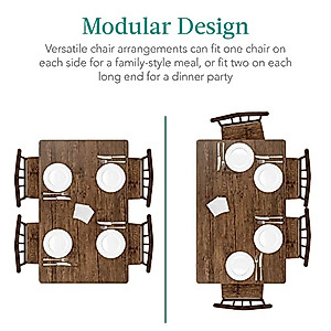 Best Choice Products 5-Piece Metal and Wood Indoor Modern Rectangular Dining Table Furniture Set for Kitchen, Dining Room, Dinette, Breakfast Nook w/ 4 Chairs - Drift Brown