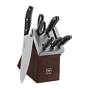 HENCKELS Definition 7-Piece Self-Sharpening Razor-Sharp Knife Block Set for Paring, Santoku, Utility, Chefs, Carving, Kitchen Shears, German Engineered Informed by 100+ Years of Mastery, Black