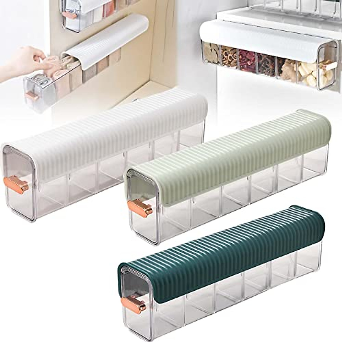 FETNHU Punch-Free Multi-functional Storage Box, 2023 New Hanging Plastic Drawer Storage Boxes With Lids, Clear Wall Mounted Drawer Organizer for Underwear/Socks/Seasoning/Ties/Storage Box (3pcs)