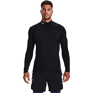 Under Armour Men's ColdGear Armour Fitted Mock, Black (001)/White, X-Large