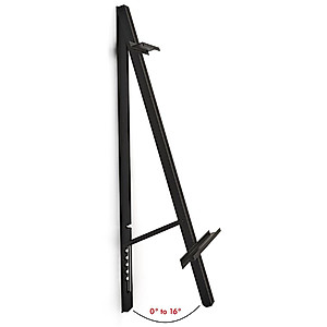 Displays2go Adjustable Metal Wall Easel, Holds Up to 36" Tall Media, Tilt Feature - Black (FDWEASLGBK)
