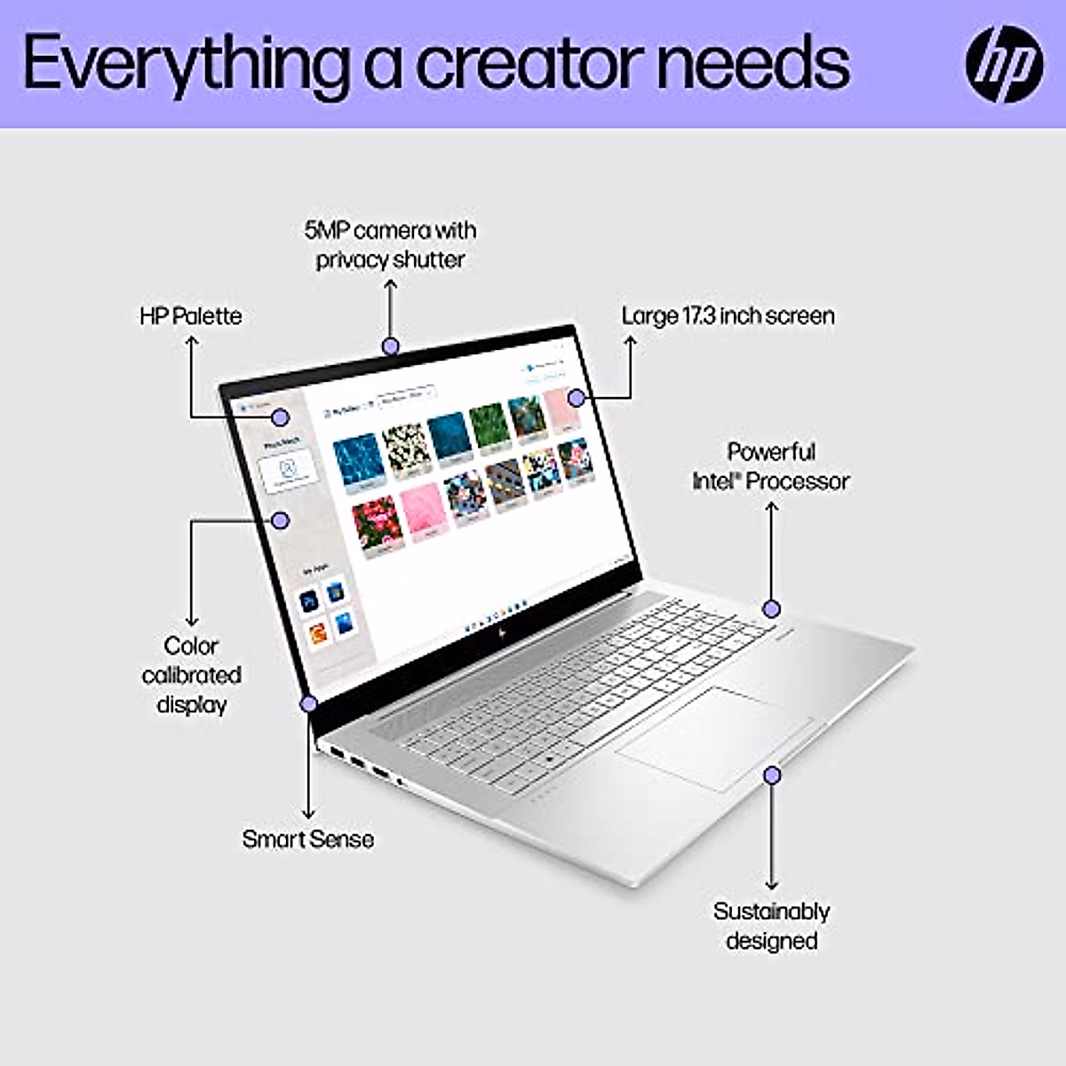 HP Envy Laptop, 17.3" Full HD Touchscreen, 12th Gen Intel Core i7-1260P, 32GB RAM, 2TB PCIe SSD, IR Camera, Backlit Keyboard, HDMI, Wi-Fi 6, Windows 11 Home, Silver
