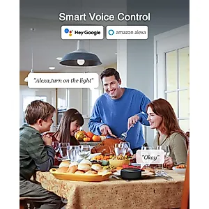 GHome Smart Switch, 3 Way Light Wi-Fi Switch Compatible with Alexa and Google Home, 2.4GHz Schedule Timer, Neutral Wire Required, 3-Way Installation and No Hub Required, FCC Listed (2-Pack)