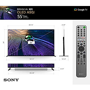 Sony A90J 55 Inch TV: BRAVIA XR OLED 4K Ultra HD Smart Google TV with Dolby Vision HDR and Alexa Compatibility XR55A90J- 2021 Model (Renewed)