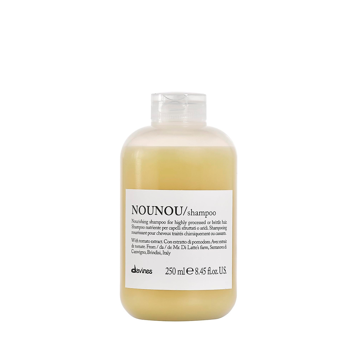 Davines NOUNOU Shampoo | Hydrating Deep Shampoo for Bleached, Permed, Relaxed, Damaged Hair or Very Dry Hair | Replenishes Chemically Processed Hair | 8.45 fl oz (Pack of 1)