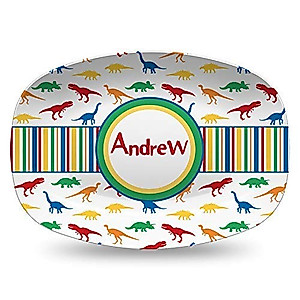 Kids Personalized Plate Set - Dinosaur - Personalized Dinnerware Set, Dinosaur Personalized Plate, Bowl, Placemat, Mug, Platter - Choose Your Pieces