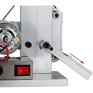 DOMINTY 110V Belt Sander Polishing Grinding Machine DIY Mini Belt Sander Knife Apex Edge Sharpener with 10PCS Abrasive Belts