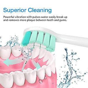 Replacement Heads for Aquasonic - Replacement Brush Head Compatible with Black Series, Black Series Pro,Vibe Series,Duo Pro, Duo Series Pro – Awesome Design from Senyum - 8 Packs