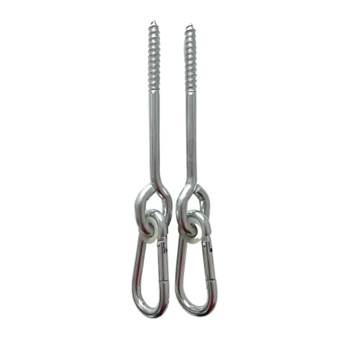 Maky Outdoors Two Swing Hooks & Hangers - Galvanized, Anti-Rust Steel Accessories - Heavy Duty, Quiet Fasteners for Hammocks - Safe, Hanging Kit Hardware - Load Capacity: 600 Lbs Per Anchor - Screw