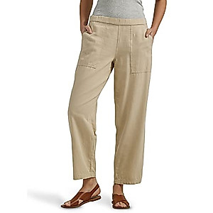Lee Women's Ultra Lux Mid-Rise Pull-On Crop Capri Pant, Pioneer Beige