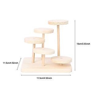 Balacoo Hamster Playground Wooden Small Animal Activity Toys Set Rat Playground Platform Climbing Ladder Chew Toy for Hamster Gerbil Mouse Chinchilla Beige
