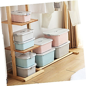 STOBAZA Box Clothes Multi- with Size Sundries Blue L Shoes Kitchen Latching Handles File Holder Case Organizer Laundry Baskets Container Display Home Pull Lid Toys Containers Stackable