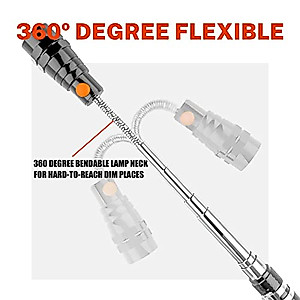 Gifts for Men Telescoping Flexible Magnetic Pickup Tool With 3 Super Bright Led Lights, Gifts for Dad, Father, Husband, Handy Men or Women, Birthday Gifts Idea, 1 Pack