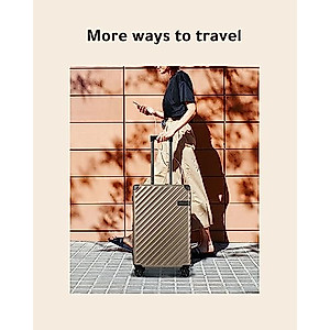 LUGGEX Champagne Carry On Luggage 22x14x9 - Polycarbonate Expandable Hard Shell Suitcase with Spinner Wheels