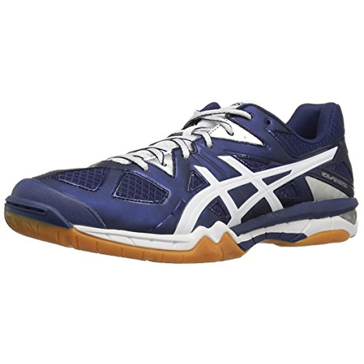 ASICS Women's Gel-Tactic Volleyball Shoe, Estate Blue/White/Silver, 8 M US