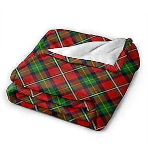 Throw Blanket Scottish Tartan Boyd Plaid Ultra-Soft Flannel Blanket Lightweight Home Decor Fleece Blanket Luxurious Carpet for Men Women Kids 80"X60"