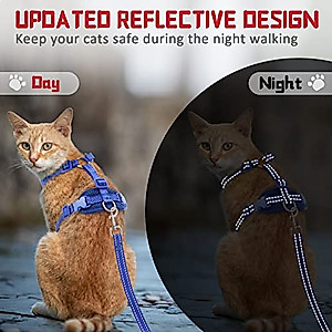Supet Cat Harness and Leash for Walking Escape Proof, Adjustable Harness for Cats, Easy Control Small Cat Harness for Medium Large Kitten and Dogs