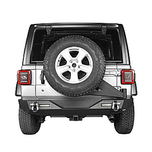 u-Box Wrangler JL Rear Bumper w/Tire Carrier & Hitch Receiver Compatible with Jeep Wrangler JL & JLU 2018-2025